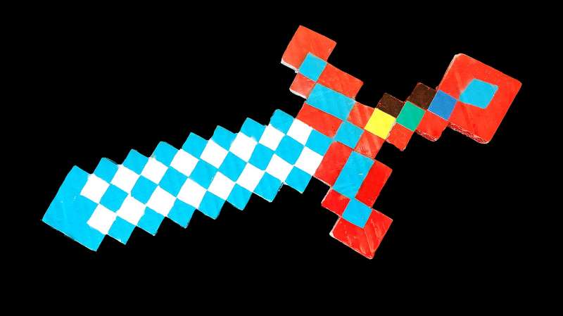 想不想要我的世界钻石剑?小C教你用纸板制作我的世界钻石剑模型