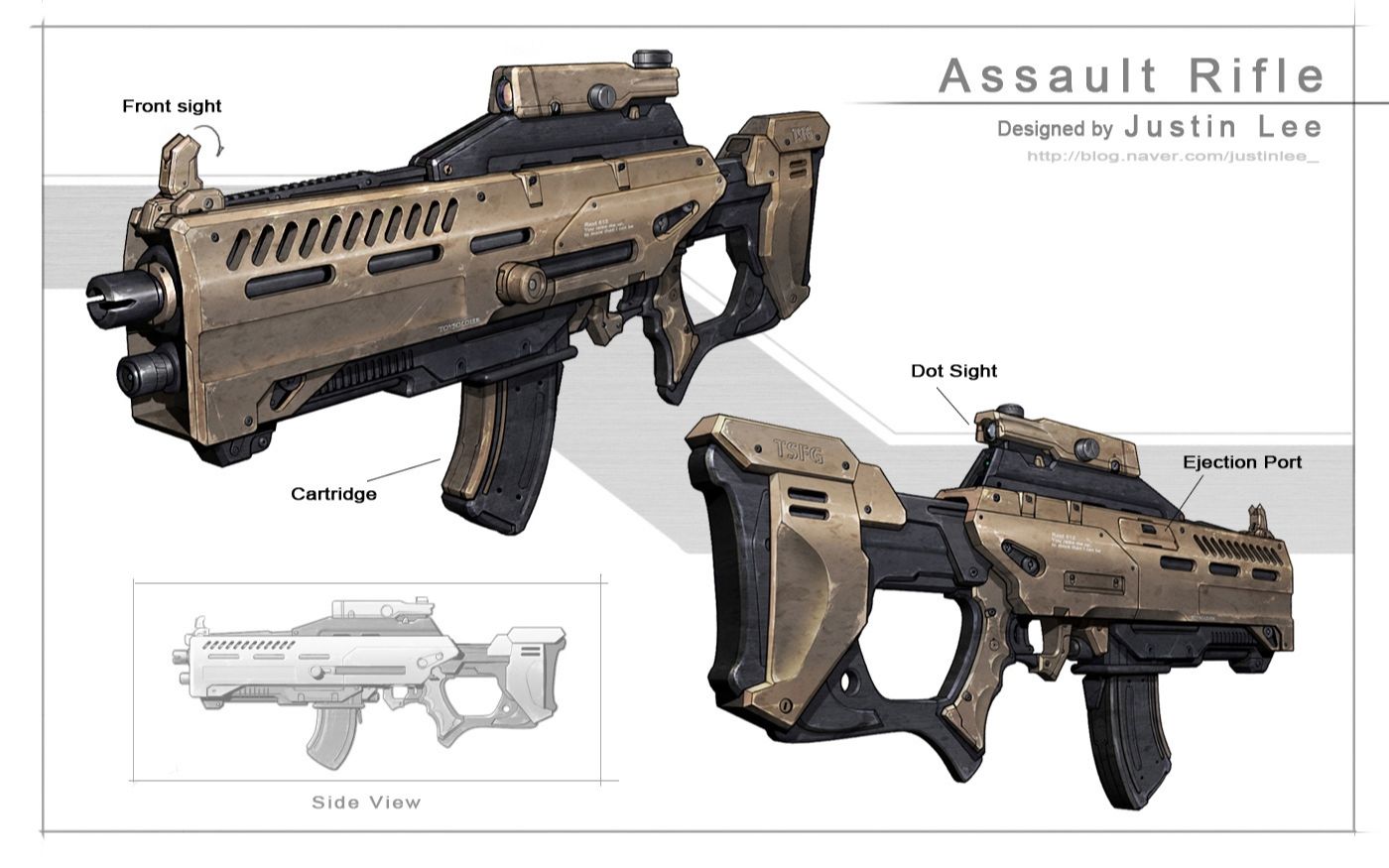 3D武器建模,次世代硬表面枪械高模制作教程
