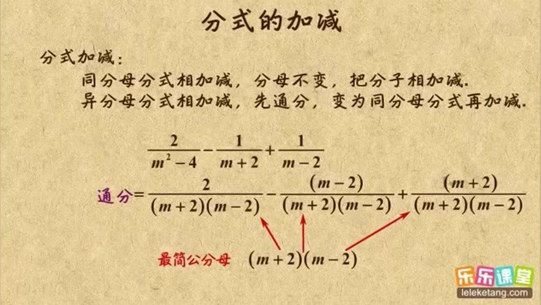 学霸笔记:分式的加减