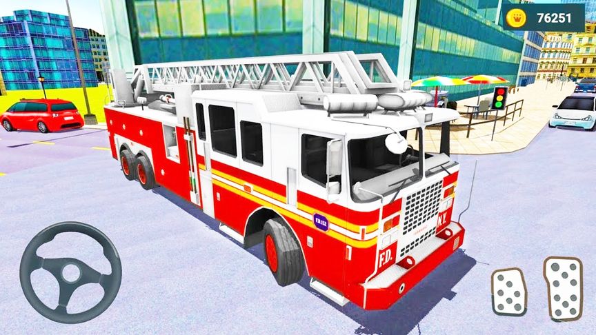 模拟驾驶消防车救援灭火小游戏
