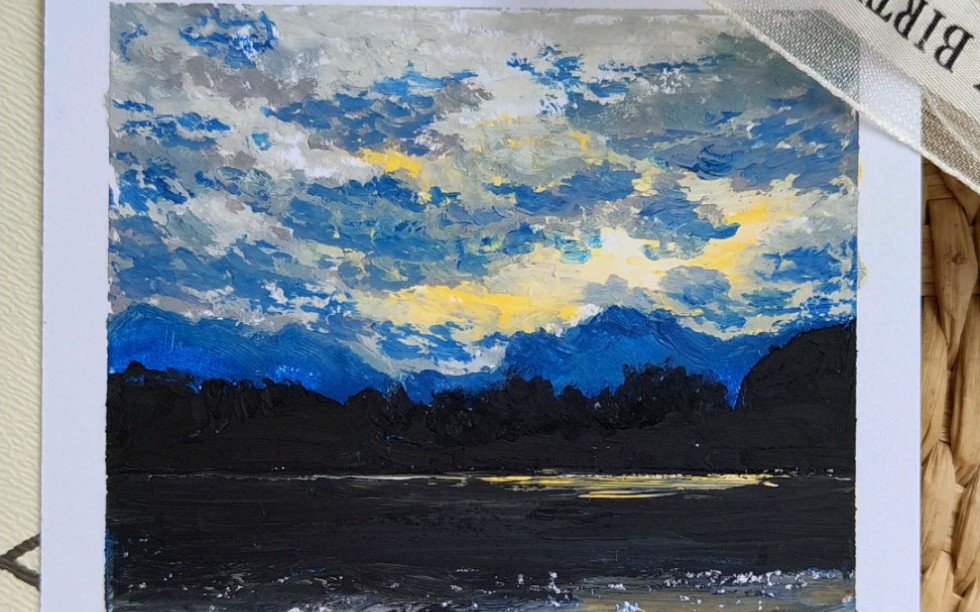 油画棒教程,大海