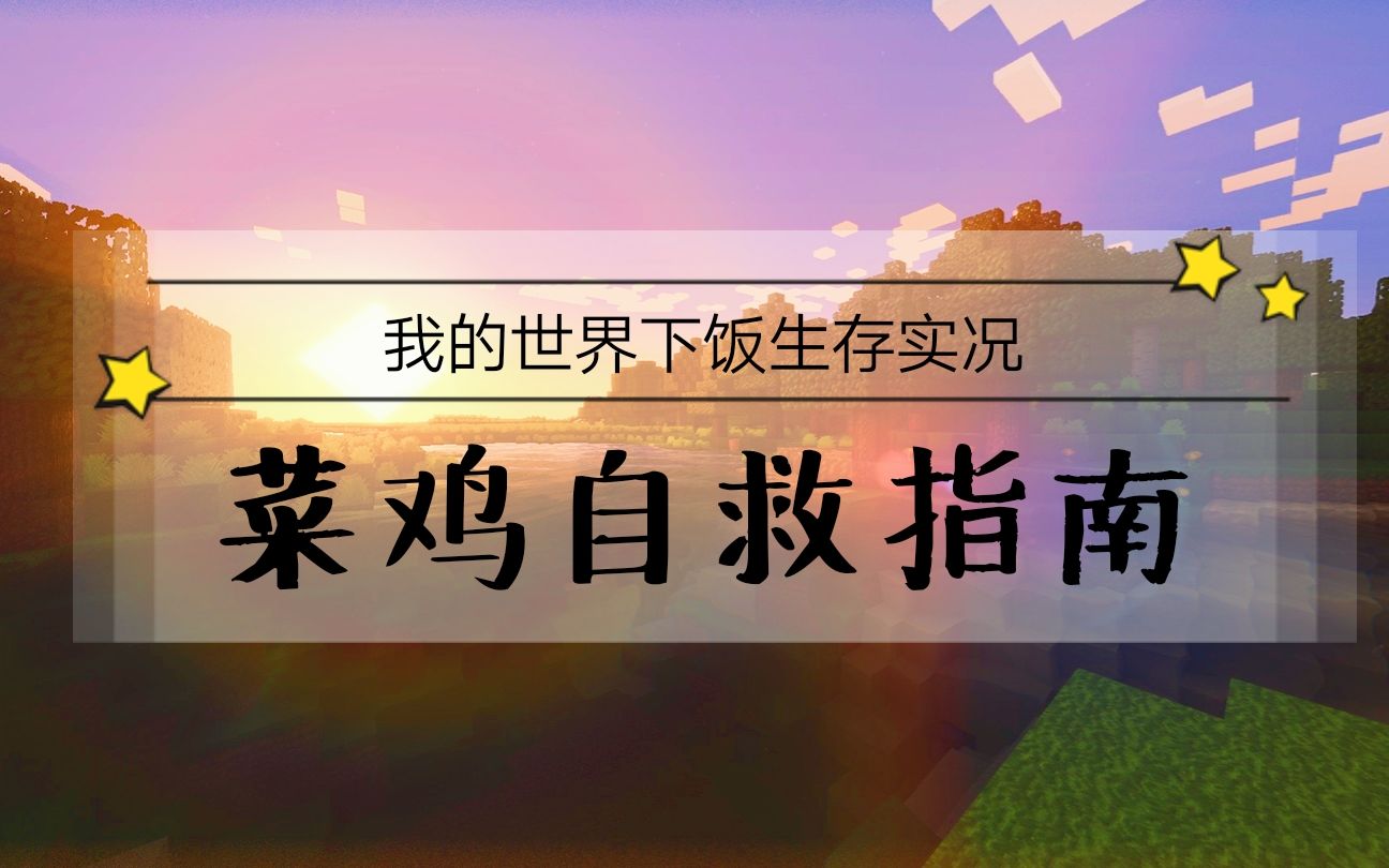 【我的世界下饭生存实况】菜鸡自救指南1---要致富,先钓鱼。