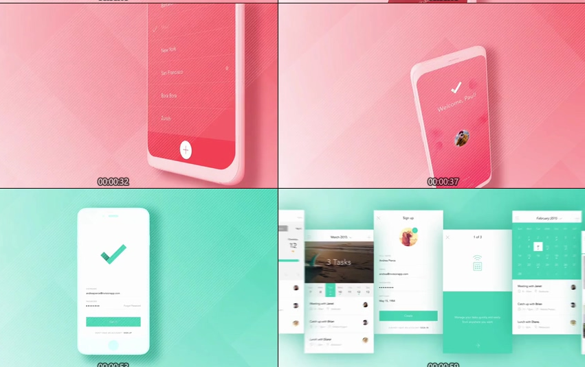 15258-简洁APP应用程序演示包AE模板