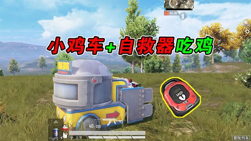 和平精英:携带小鸡车和自救器吃鸡,一个挡子弹,一个...