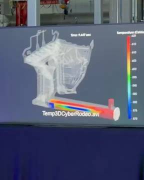 ...Model Y 一体压铸件的慢镜头动画,不到 16 秒出一个压铸件。#特斯拉#