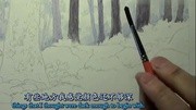 手绘铅笔漫画教程-全彩丛林场景