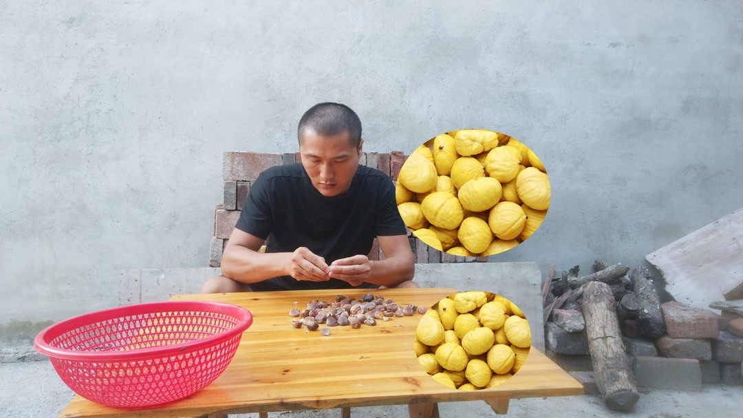 板栗内皮如何快速去除?桂林小谭教你一招方法,内外皮一剥就掉了