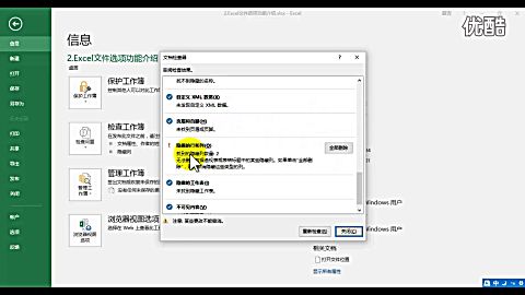 2.Excel文件选项功能介绍