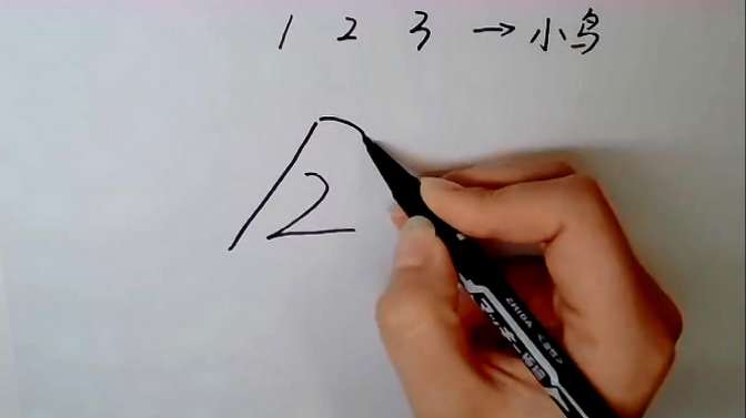 数字画小鸟,用数字1、2、3,画小鸟真的是太好看了!