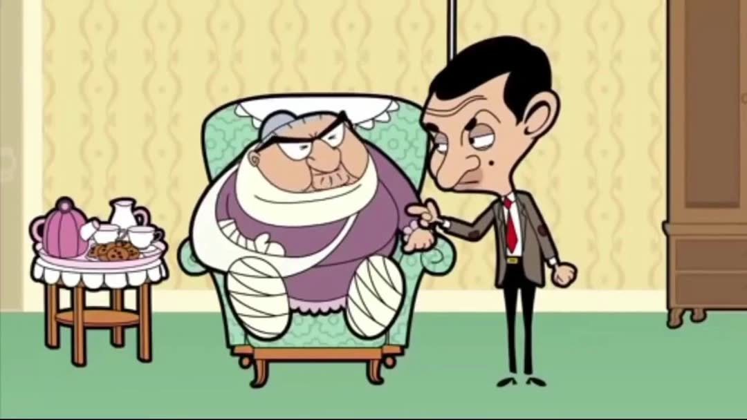 搞笑动画:憨豆为了方便照顾房东太太设置了机关,这下有好戏看了