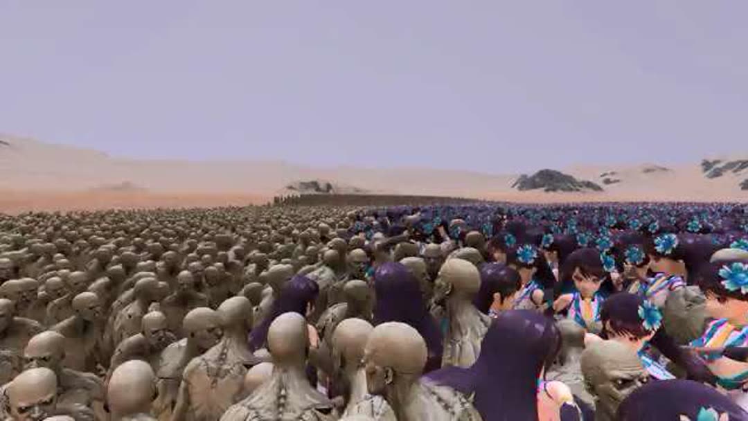 史诗战争模拟器 3万僵尸攻城遇见10个美女 结果会怎样呢