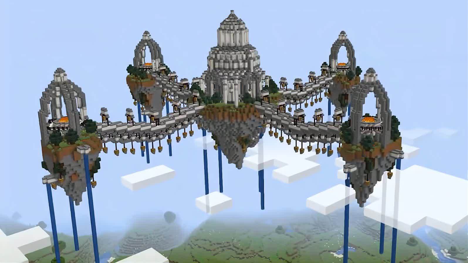 MC动画:如何在我的世界建造天空城堡