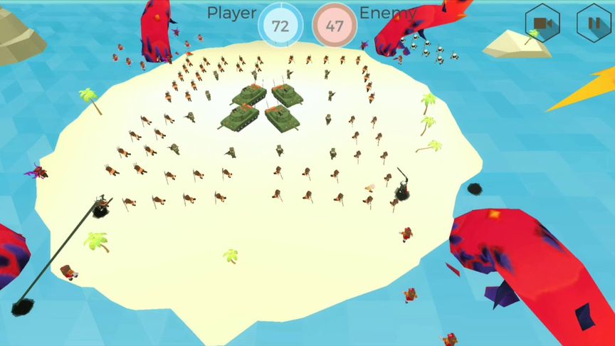 方块战斗模拟器:空中兵种专门怼地面兵种,因为它们根本就打不到