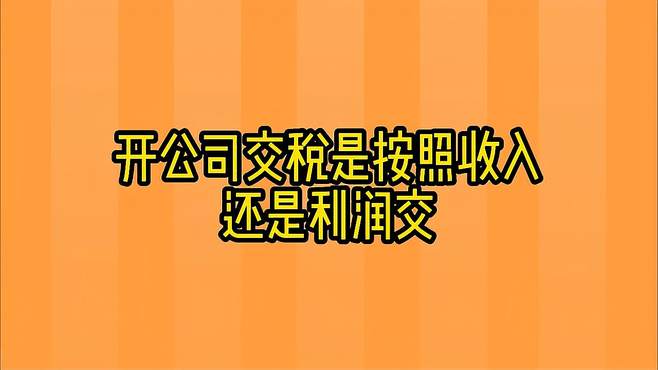 开公司交税是按照收入还是利润交呢?