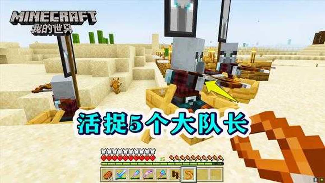 我的世界251:活捉大队长!集齐5个,就可以召唤5级劫掠吗?