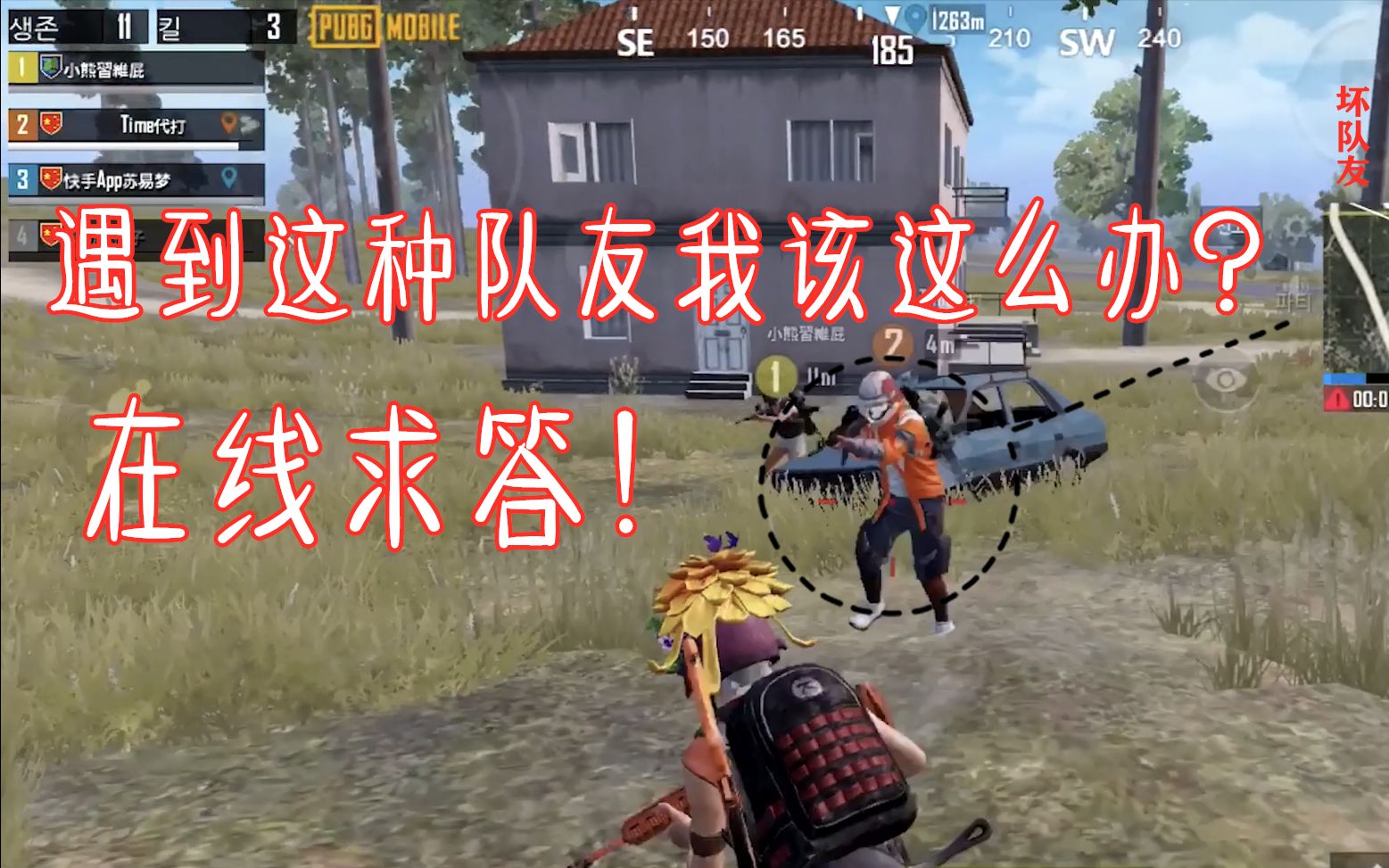 【绝地求生手游】苏易梦:遇到这种“队友”我该怎么办?在线求解