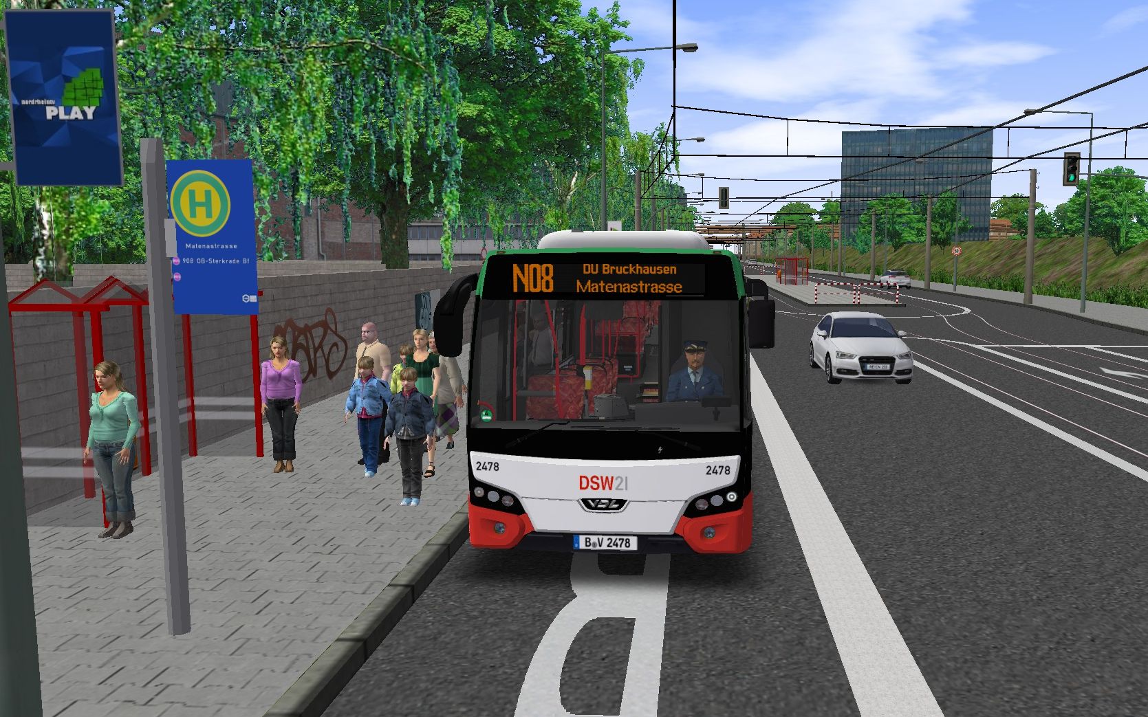 OMSI2 VDL Citea LLE-120试运行Metropole Ruhr N08路行车记录