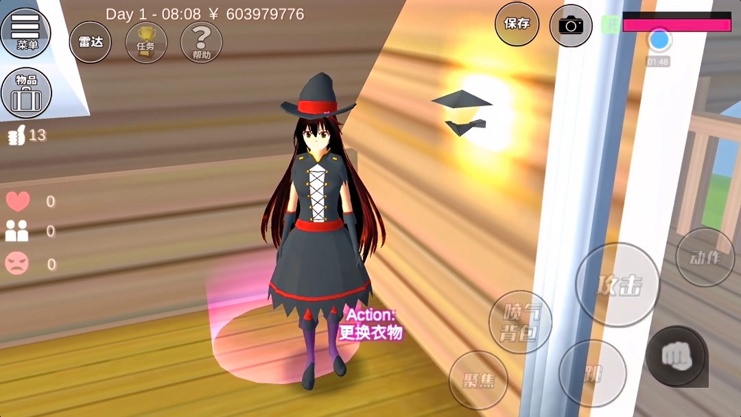 樱花校园模拟器 找到小木屋以为可以买东西呢,结果只能换衣服呀