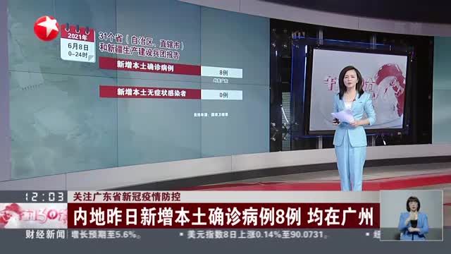 关注广东省新冠疫情防控:内地昨日新增本土确诊病例8例 均在广州