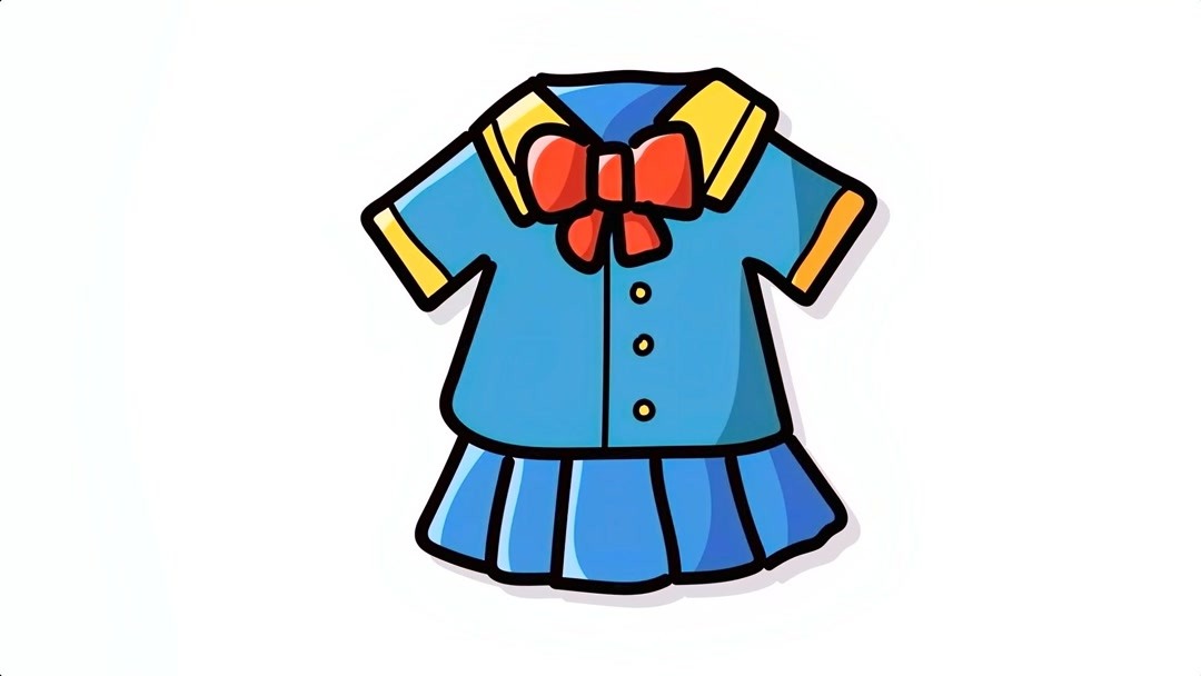 35秒教你画1套女生校服,画法十分简单