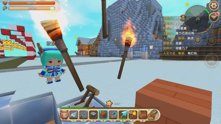 迷你世界-终于破解沙漠老爷爷家火把斜插了教大家生存中斜插火把
