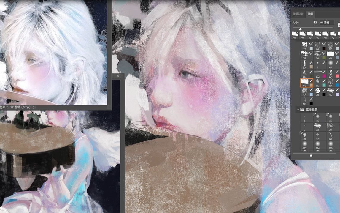 【ps厚涂教程】人像厚涂练习带讲解,厚涂小白必看教程!