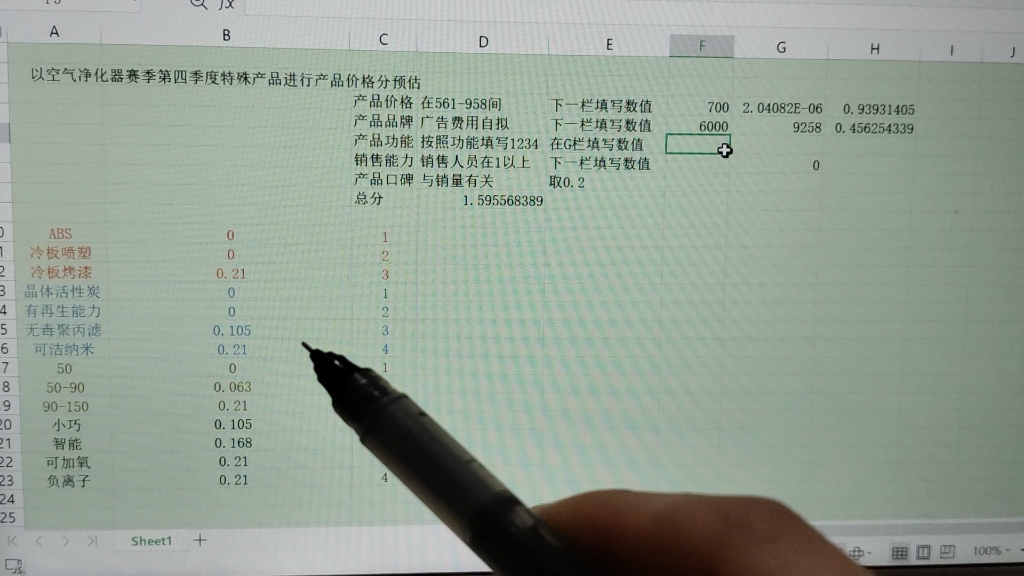 如何通过excel来实现决策,从而得到较高的产品评价分