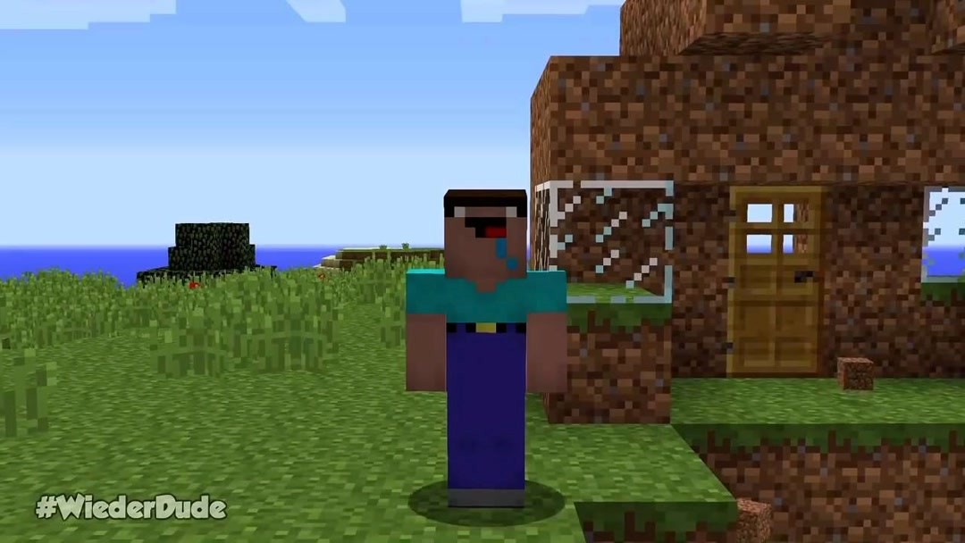 《我的世界》之 超级小蓝蓝建造的无敌土房子