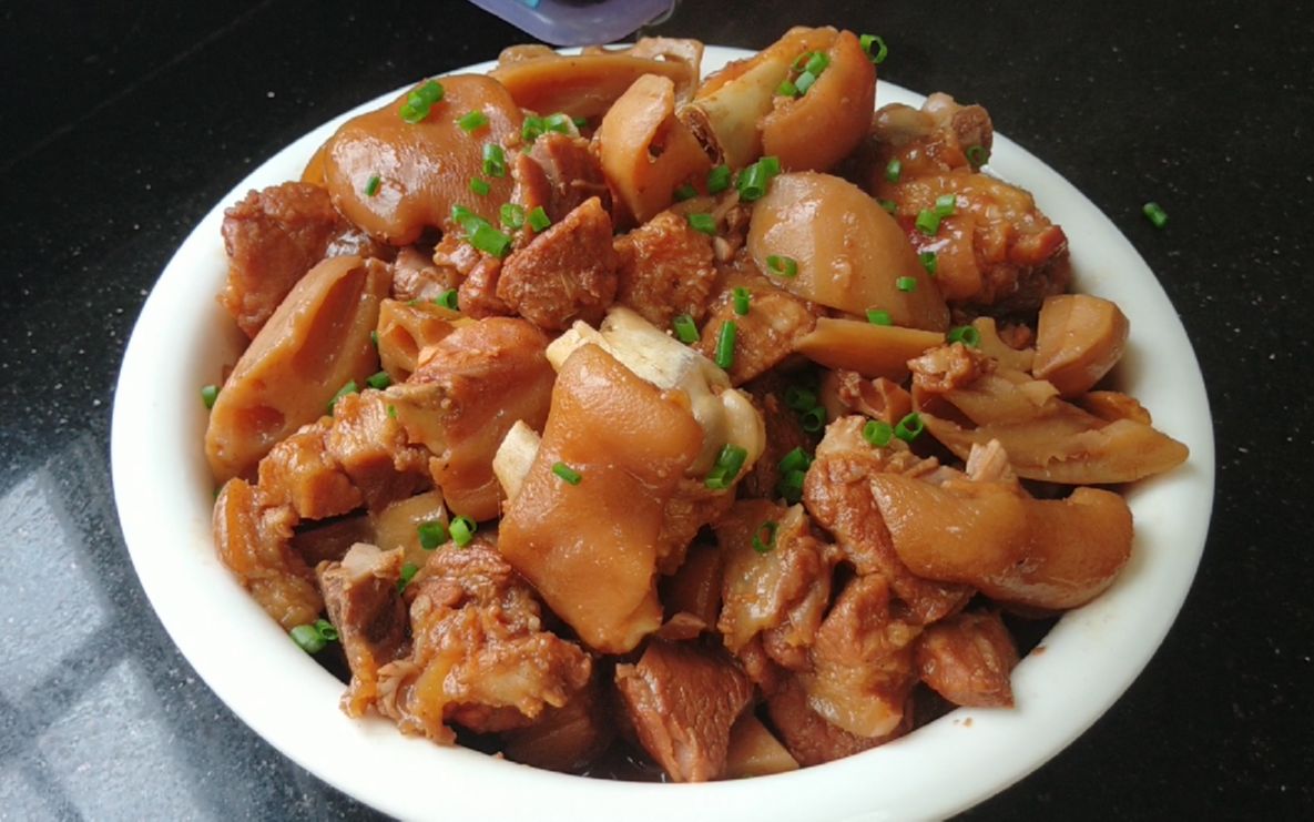 夏季猪脚这样做最好吃,做法简单又营养好吃,5斤猪脚一餐吃光光