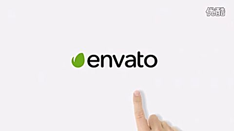 AE模板片头模板4542-手指点击滑动Logo文字展示