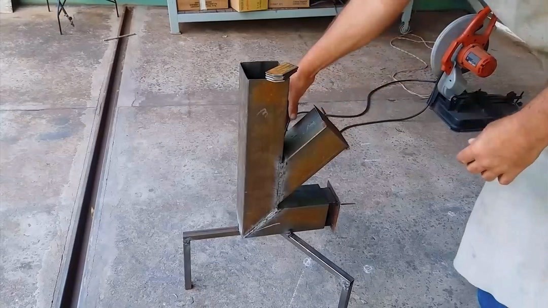 升级版火箭炉制作过程,附详细尺寸图纸,露营不可或缺的好帮手!