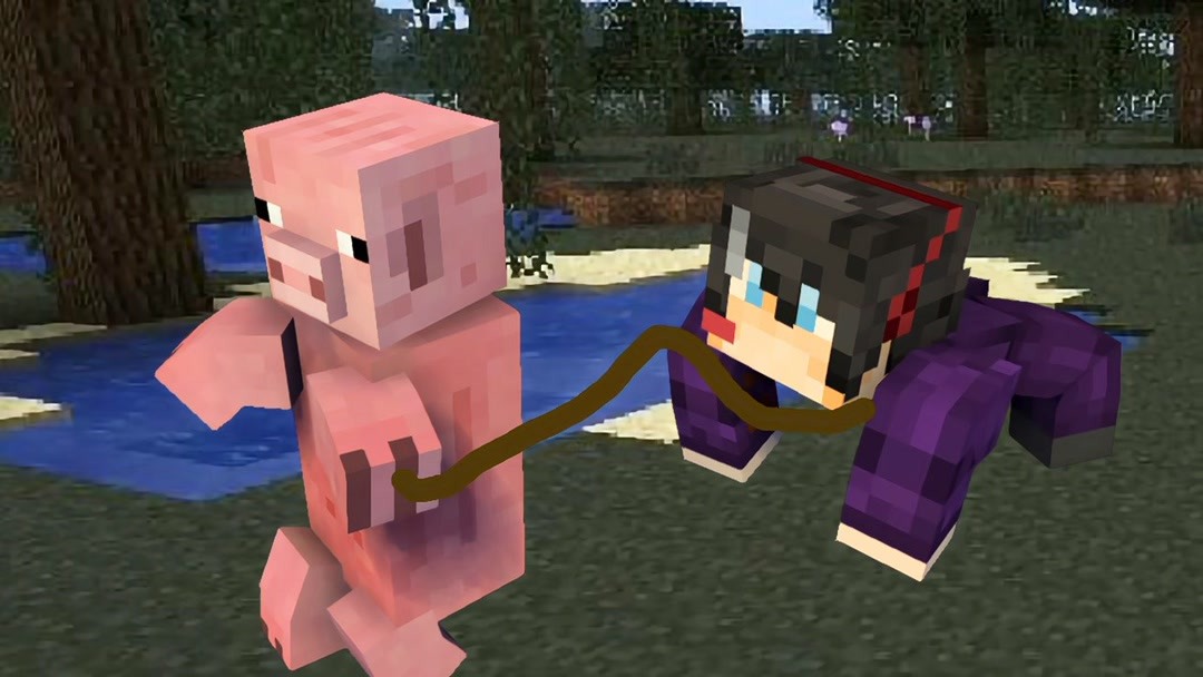 我的世界贝爷父子孤岛求生04:机智猪猪遛着阿木木历到处跑!