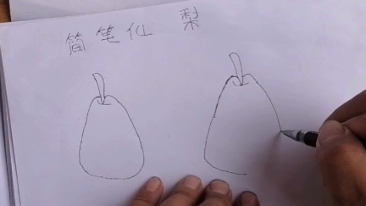 无论做什么事。爱好加坚持没有什么不能成功,简笔画梨