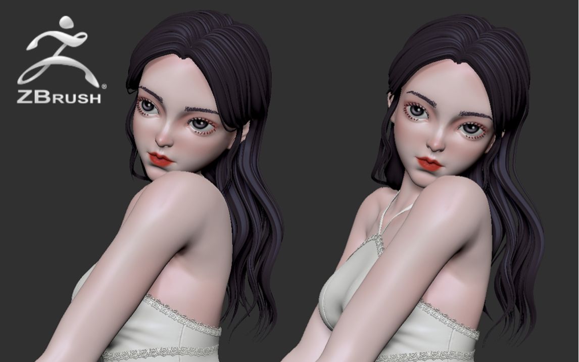 【ZBrush角色雕刻】从零开始雕刻小姐姐,这才是建模的乐趣,zb雕刻/...