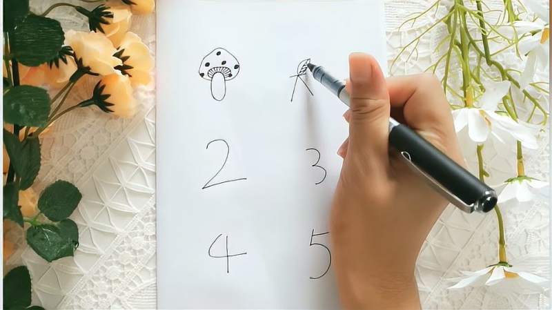 教你用数字0到5画蔬菜水果