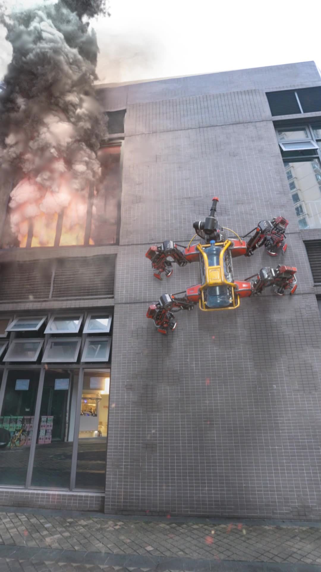 能爬墙的消防机器人,这个设计怎么样?