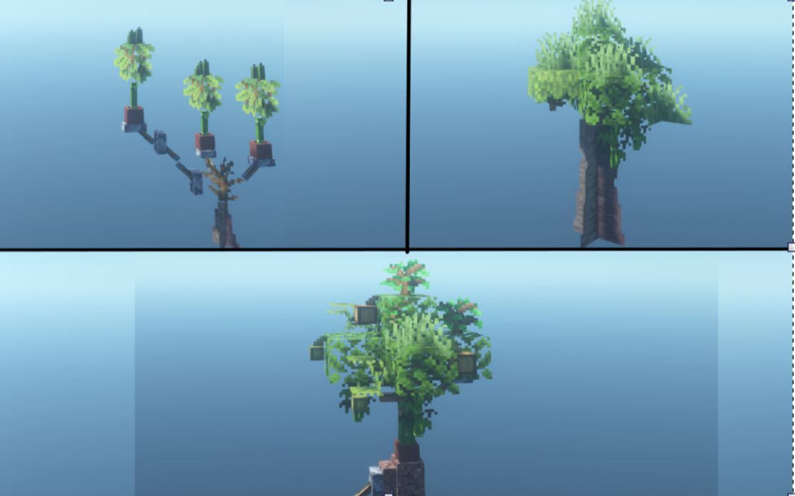 【Minecraft】原版3种简单的树苗设计。