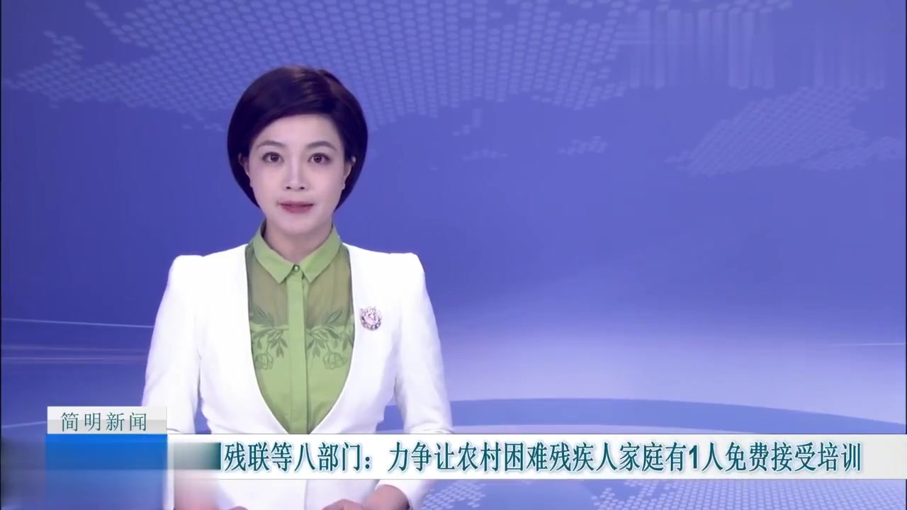 中国残联等八部门:力争让农村困难残疾人家庭有1人免费接受培训