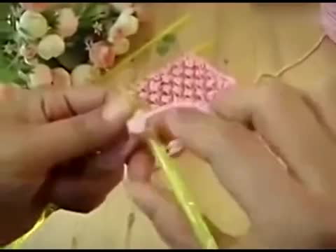 毛线编织花样大全 花苞针的织法