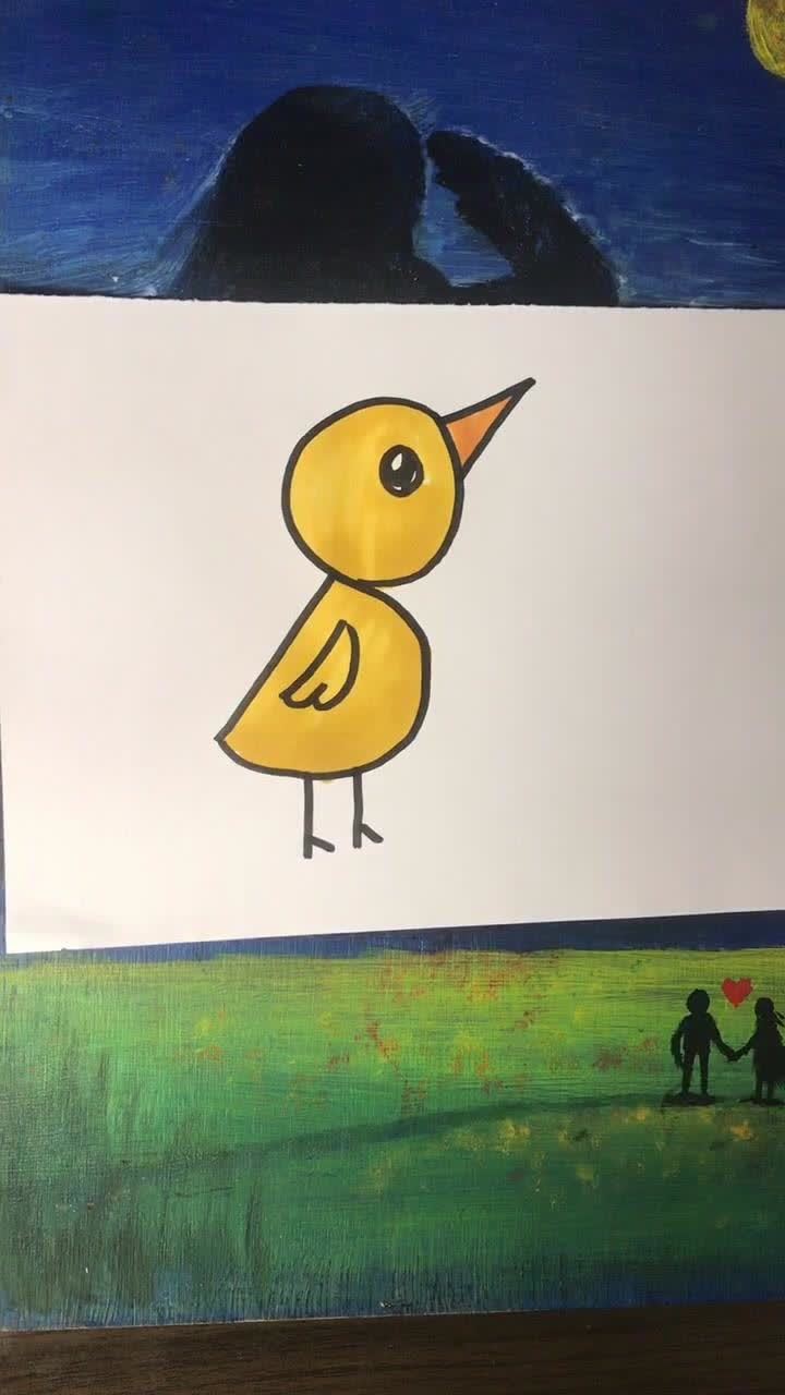 字母S画小鸡#简笔画