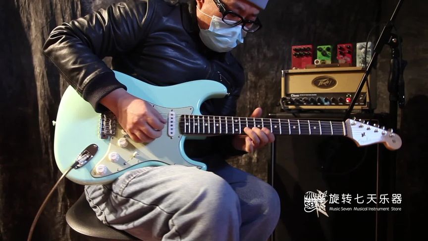 旋七定制款 Fender CS 62冲浪绿 指板弧度14