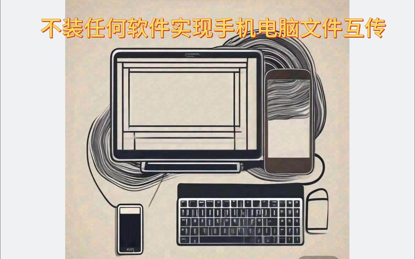 不装任何软件实现手机电脑文件互传