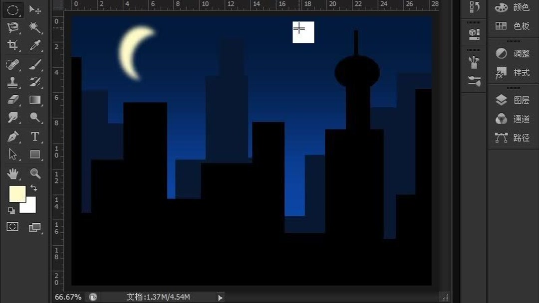 实例 绘制城市夜景图片 photoshop CS6视频教程_ps20