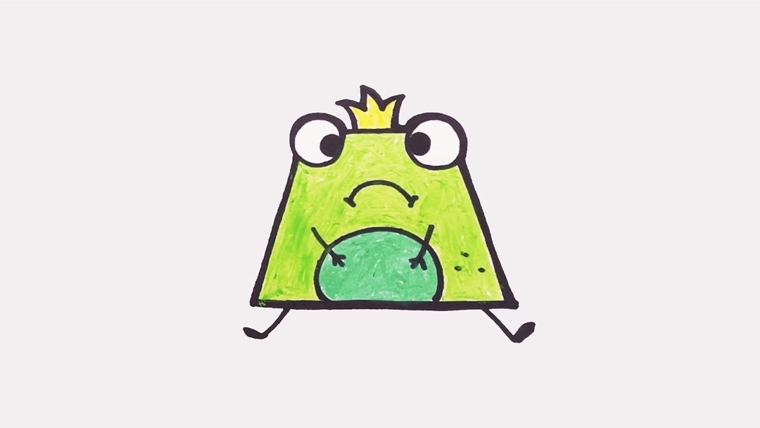 多多学画画 第236集 形状怪物呱呱 一起画变身梯形的青蛙王子