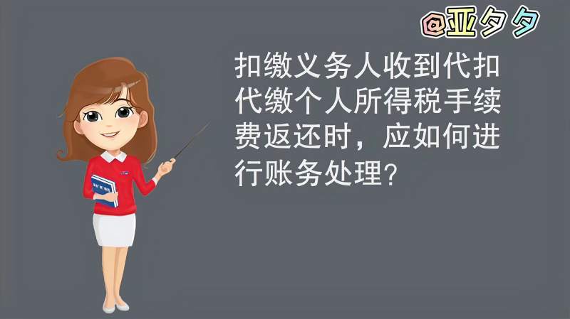 个人所得税手续费返还,如何做账务处理?
