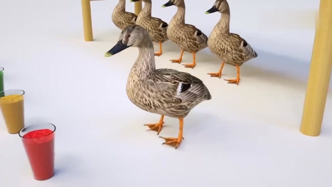 1284英语早教动画片:鸭子下蛋,好多种颜色,教