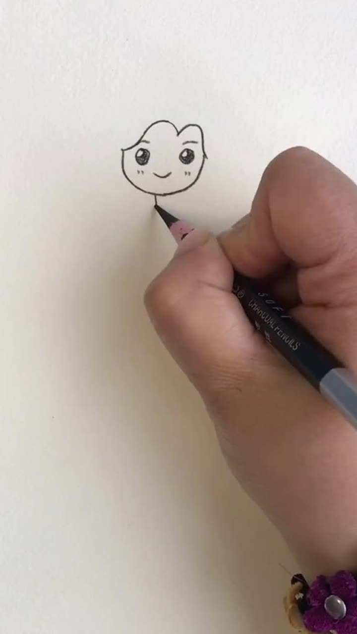 简笔画简笔画小公主一枚感谢观看!