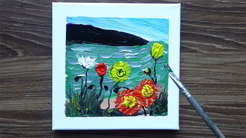 超级治愈解压的“丙烯画”包你一看就会,一画就废