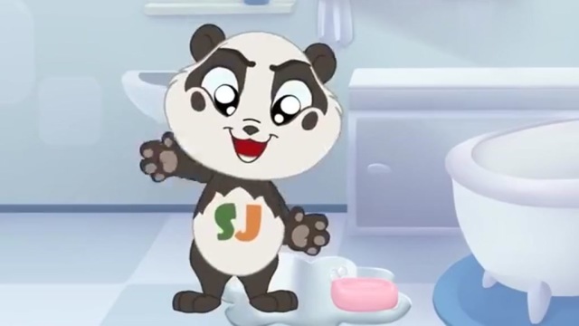 熊猫波水为儿童动画