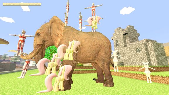 GMOD游戏奥特曼站在大象背上表演杂技